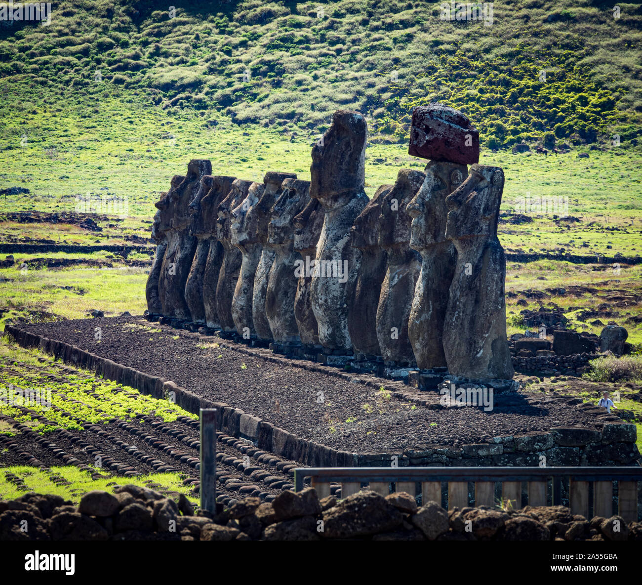 Ahu tongariki moai platform profile view Stock Photo - Alamy