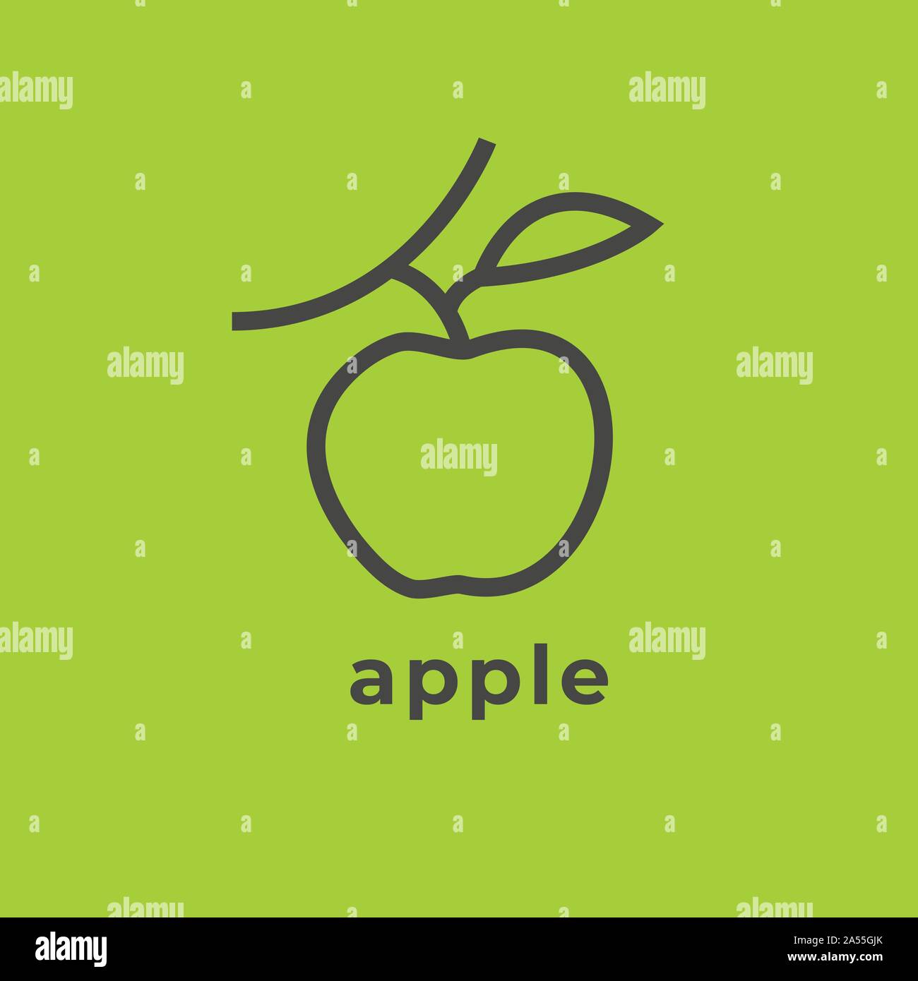Apple vector icon. Apple vector logo. Apple linear illustration Stock ...
