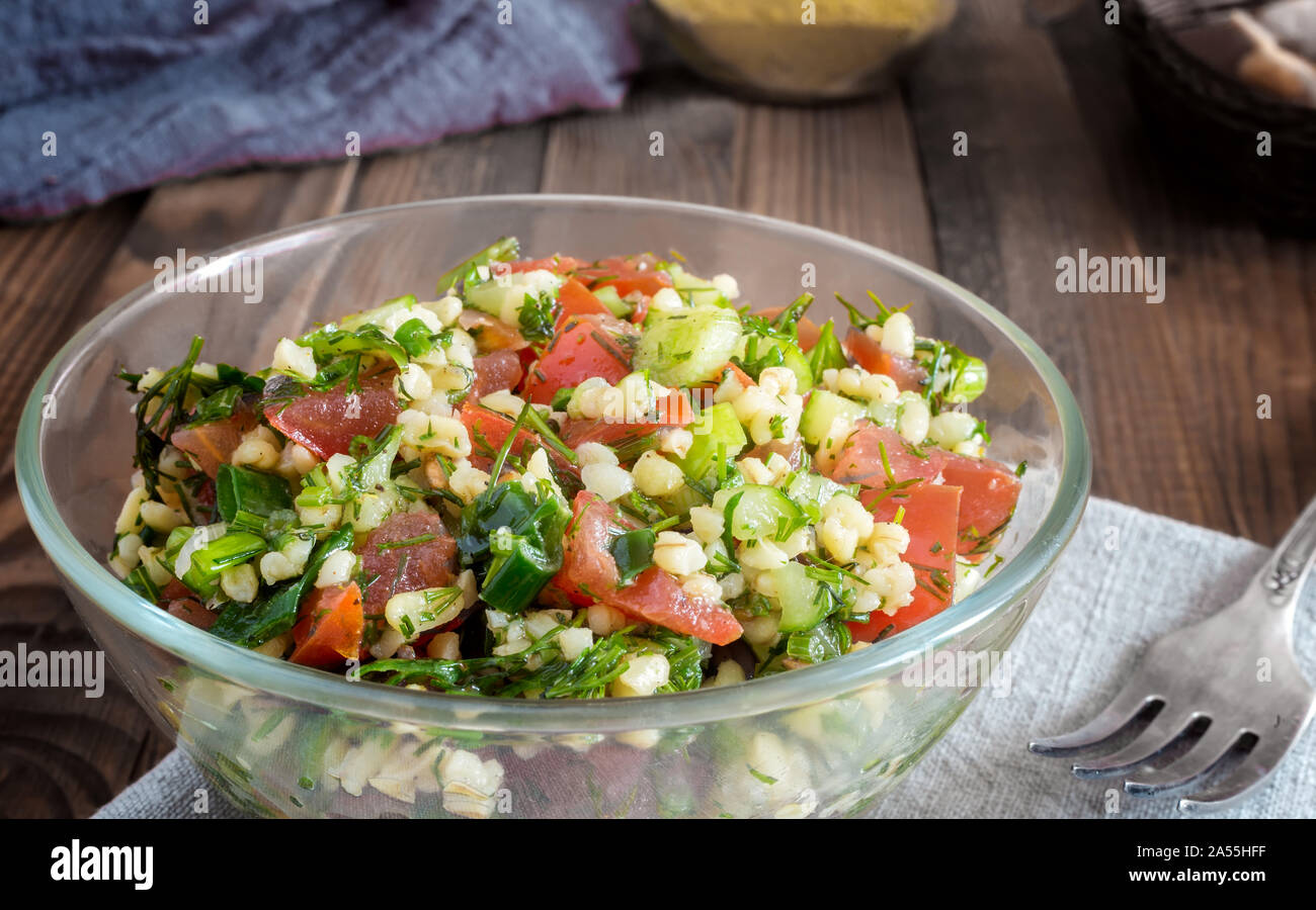 Salad Tabule - a common dish of Arabic cuisine Stock Photo - Alamy