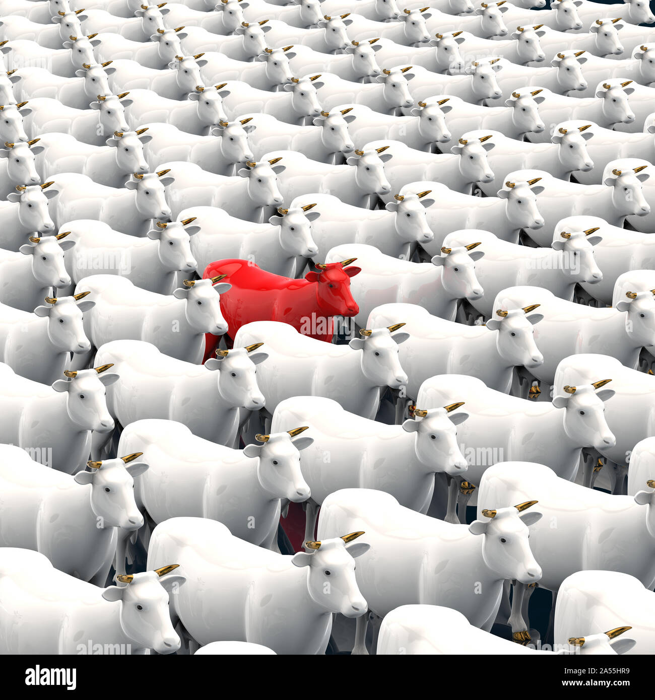 Cow concept - 3D Illustration Stock Photo - Alamy