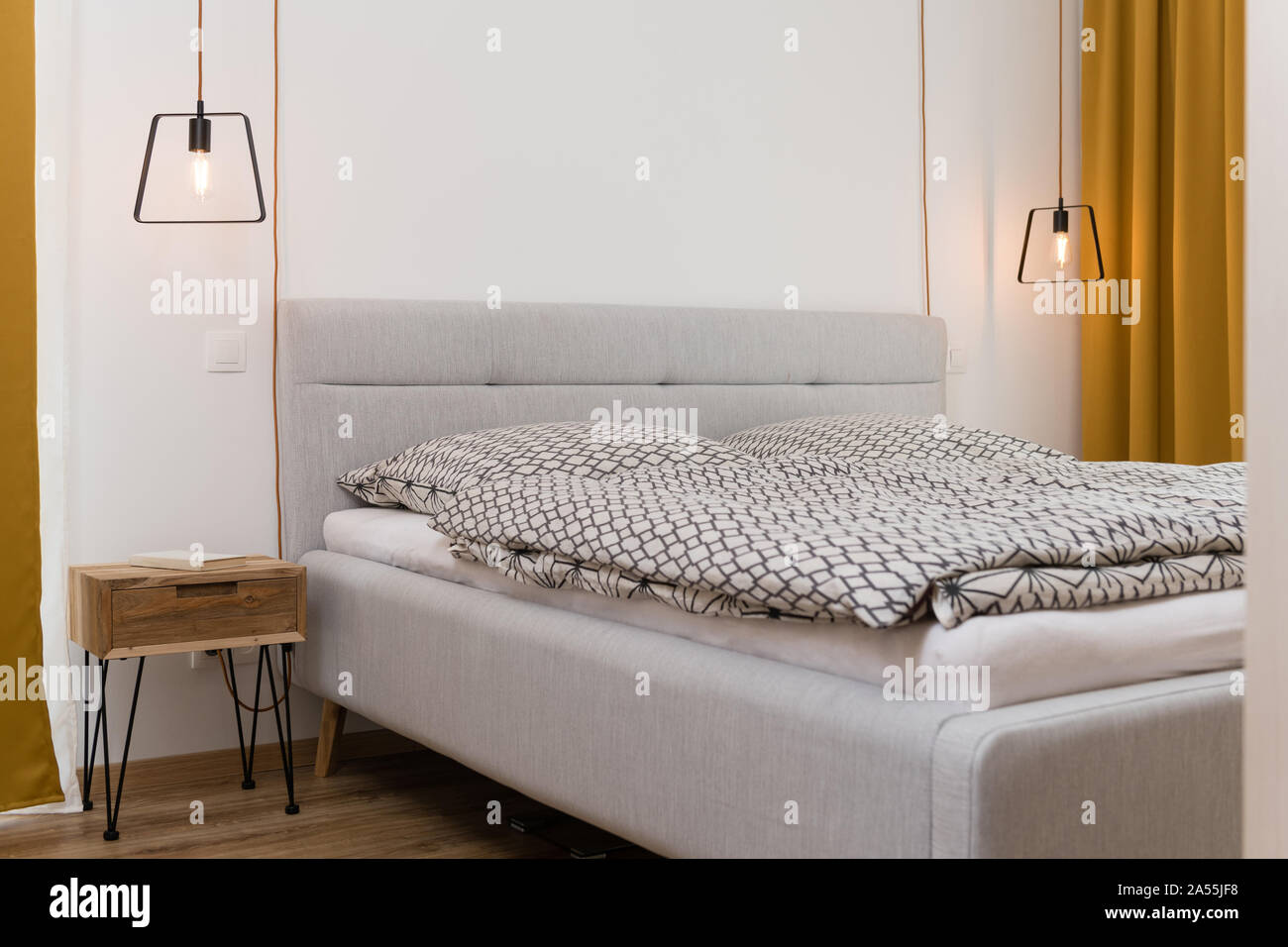 interior of contemporary bedroom in a house Stock Photo - Alamy