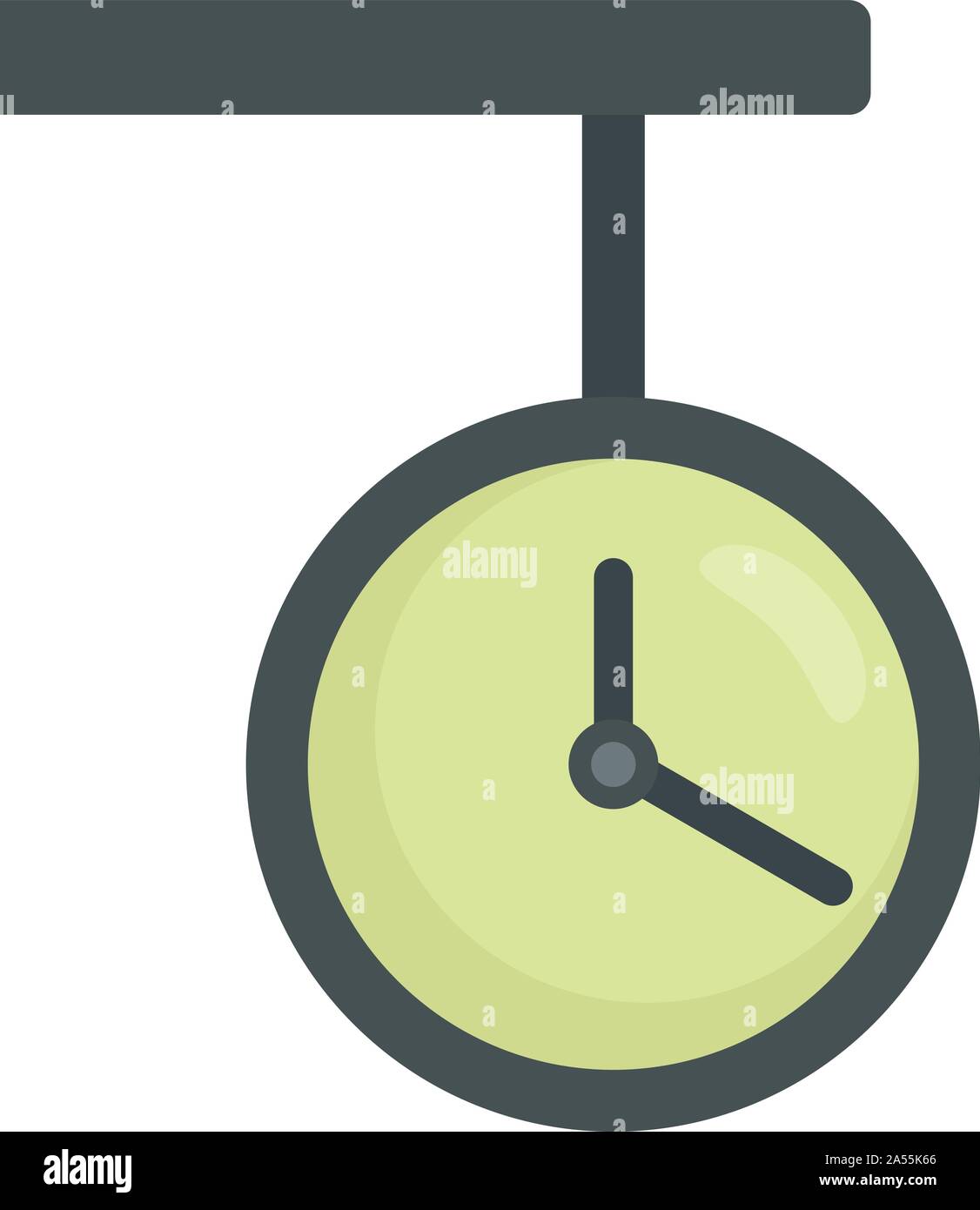 Railway station clock icon. Flat illustration of railway station clock ...