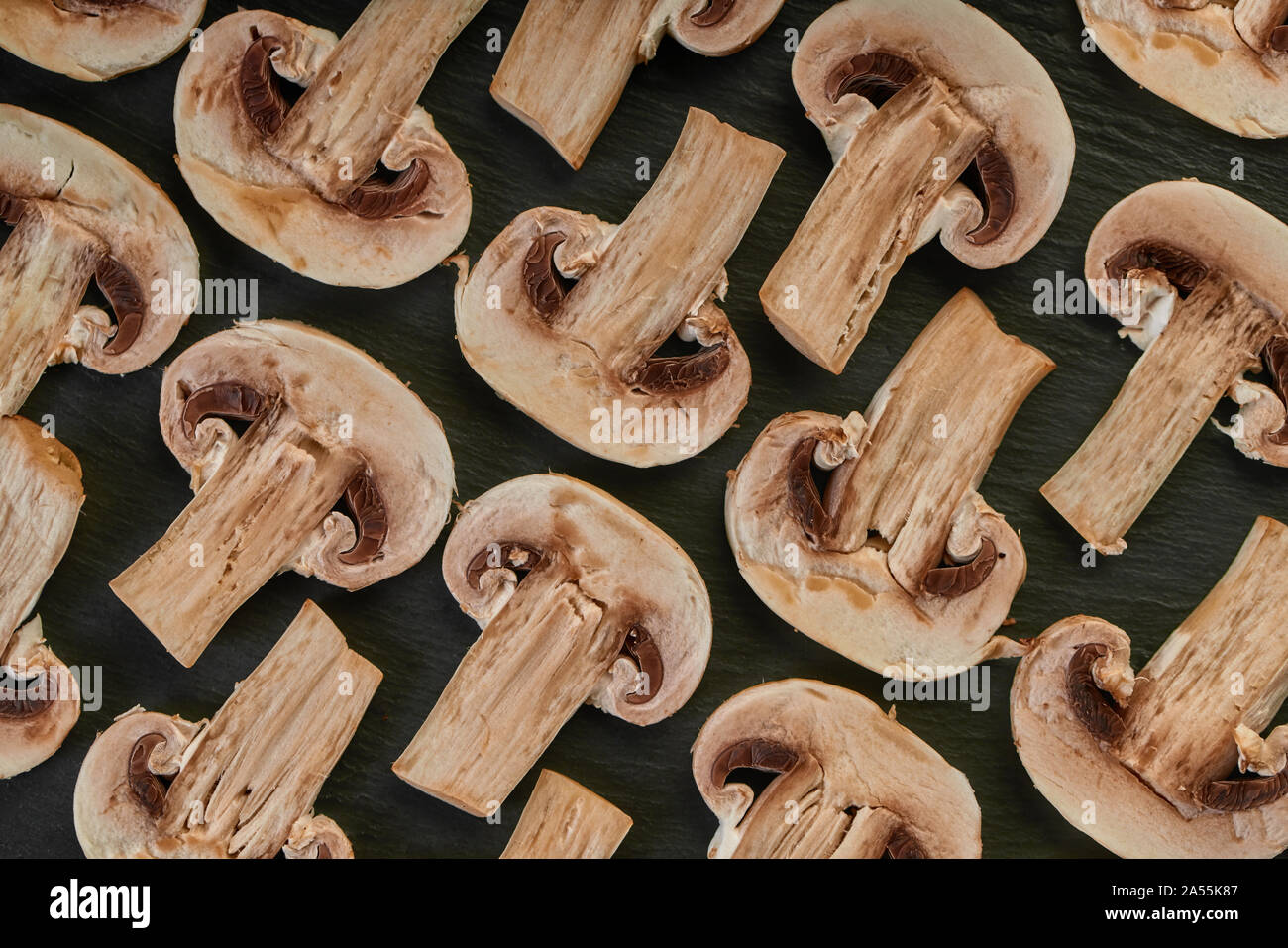 food background from mushroom sliced champignon closeup Stock Photo - Alamy