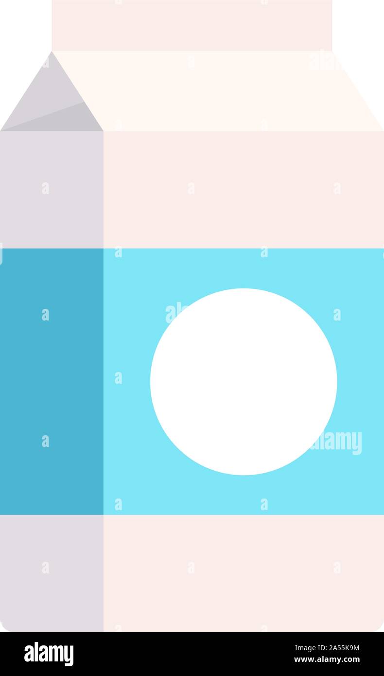 Milk tetra pack icon. Flat illustration of milk tetra pack vector icon ...