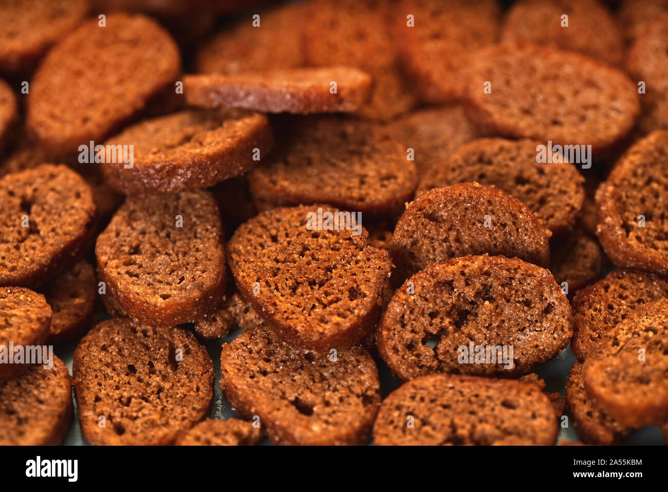food background of rye crackers closeup Stock Photo - Alamy