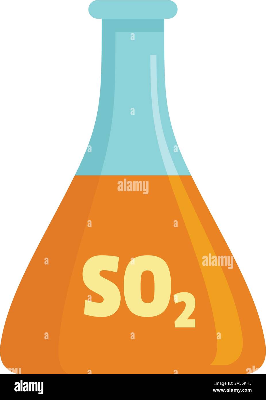 Sulfur dioxide flask icon. Flat illustration of sulfur dioxide flask ...