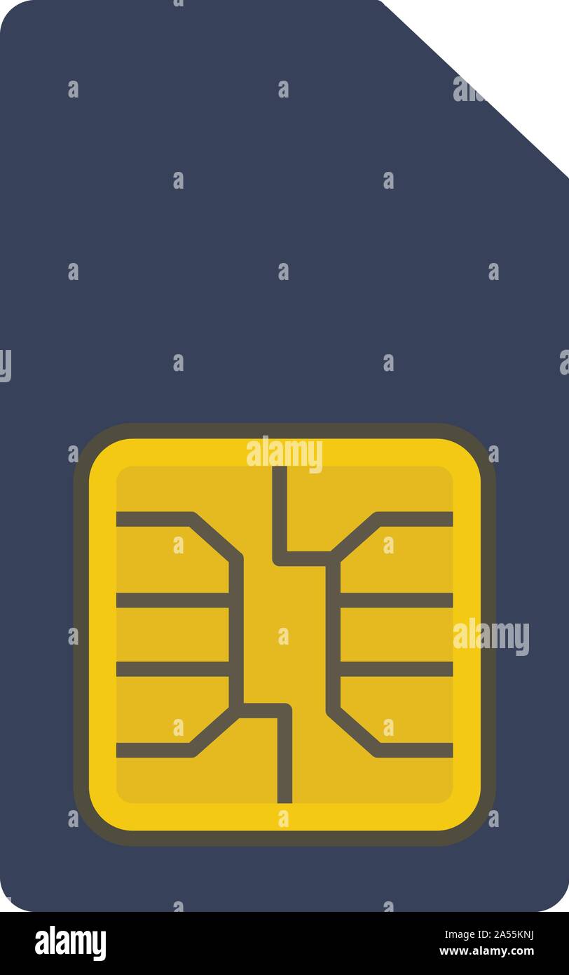 Phone sim card icon. Flat illustration of phone sim card vector icon ...