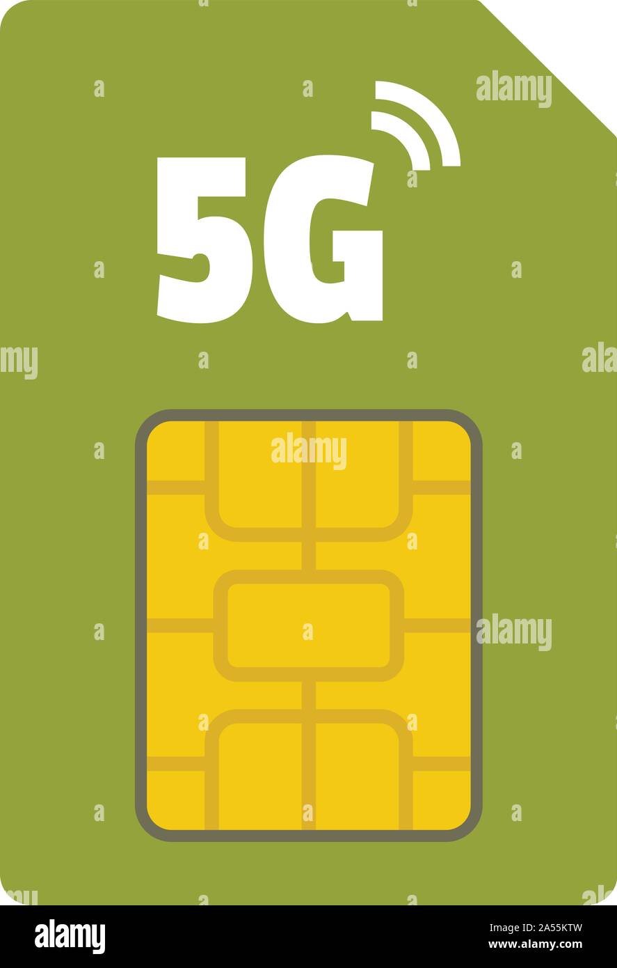 5g phone card icon. Flat illustration of 5g phone card vector icon for ...