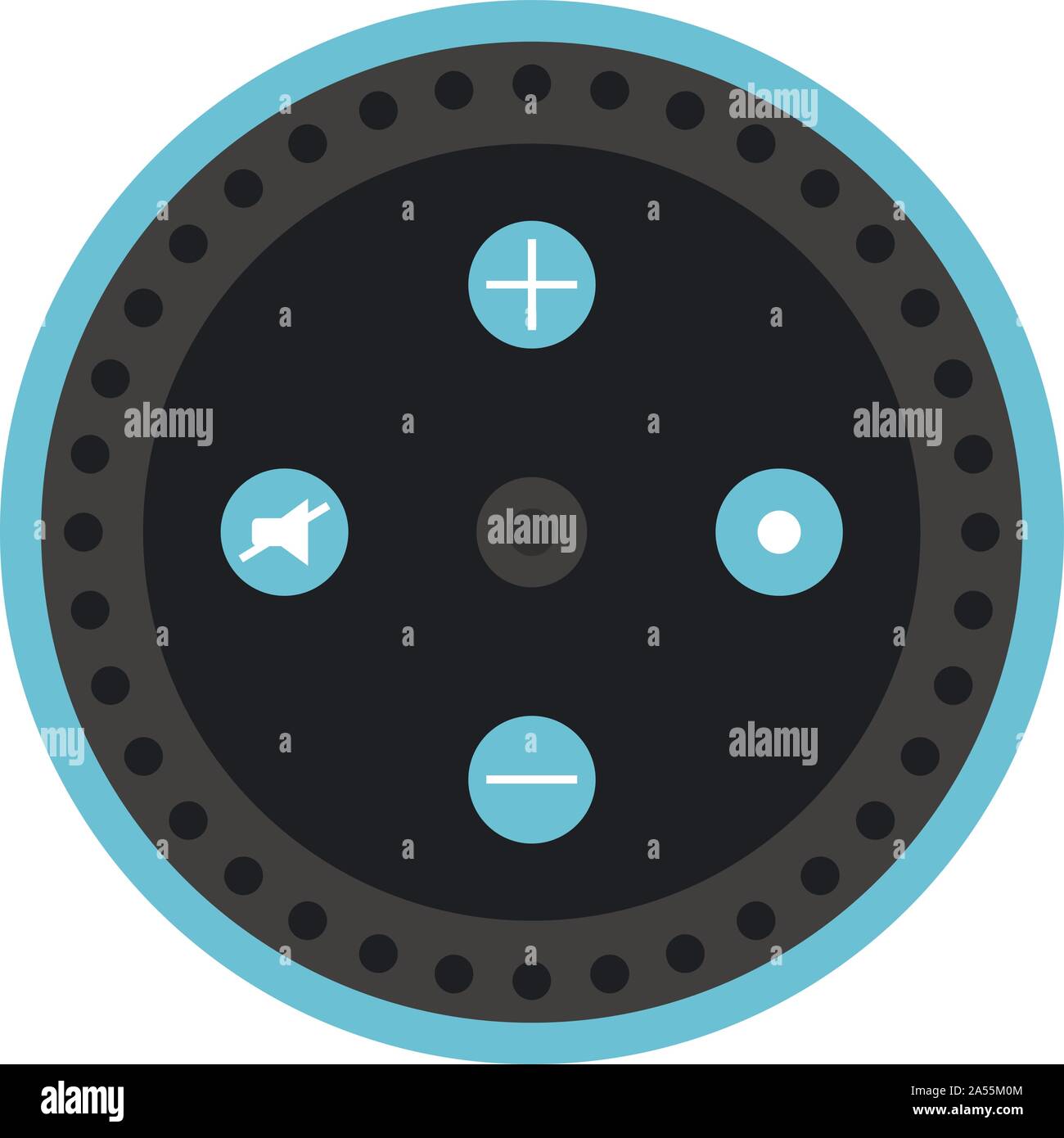 Top view smart speaker icon. Flat illustration of top view smart speaker vector icon for web ...