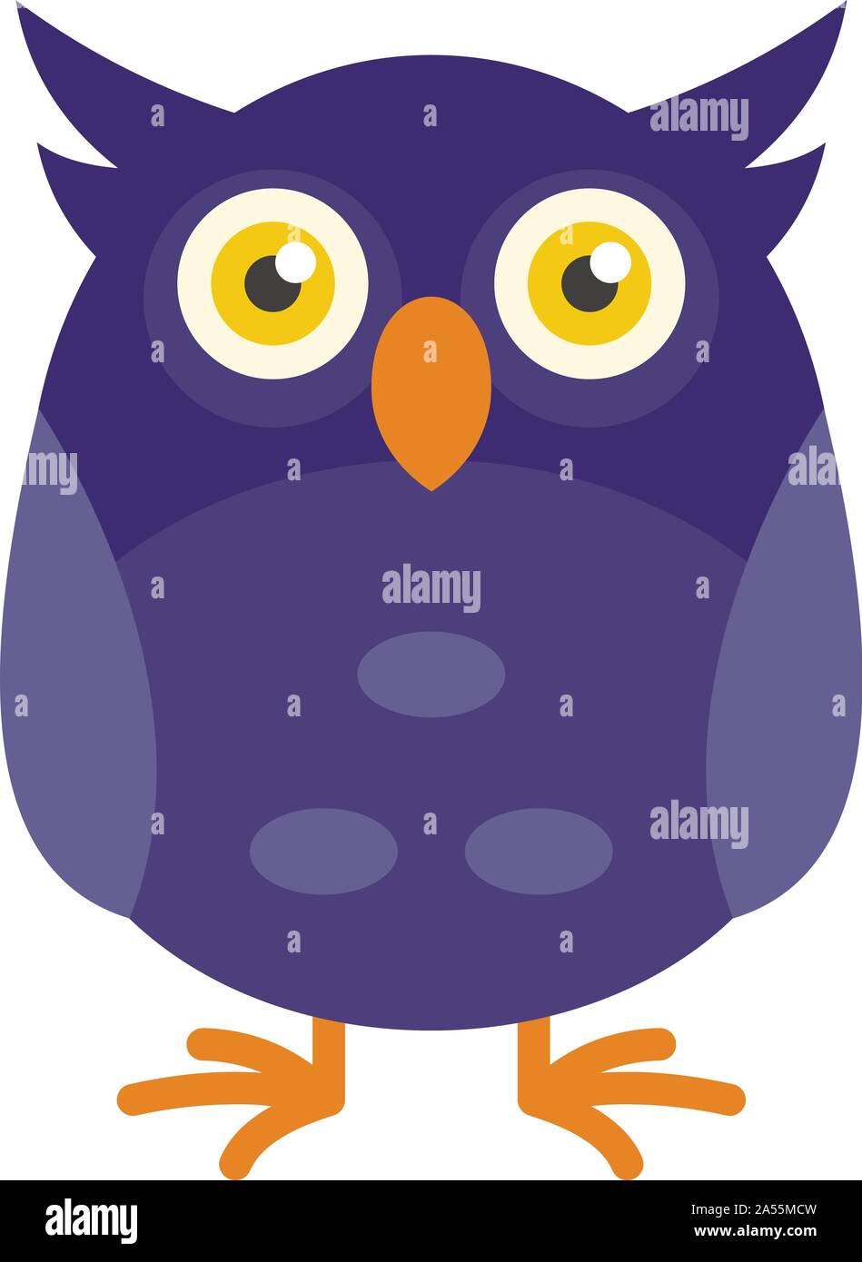 Funny face owl icon. Flat illustration of funny face owl vector icon ...