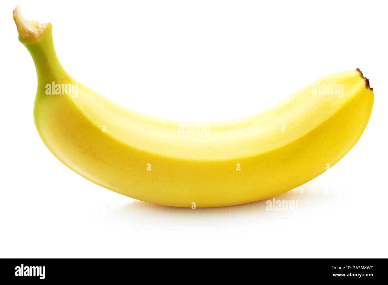 Single Banana Isolated On White Stock Photo - Alamy