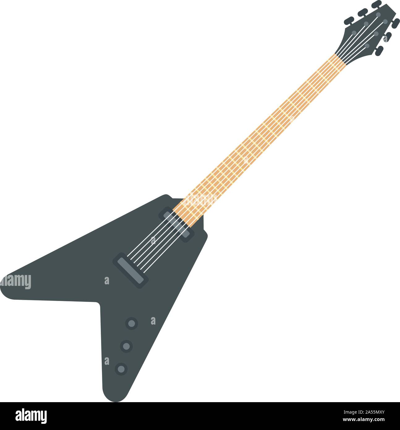 Rock guitar icon. Flat illustration of rock guitar vector icon for web ...