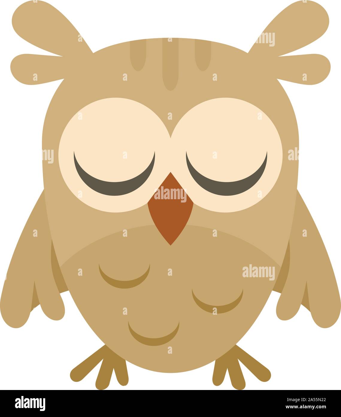 Sleeping owl icon. Flat illustration of sleeping owl vector icon for ...