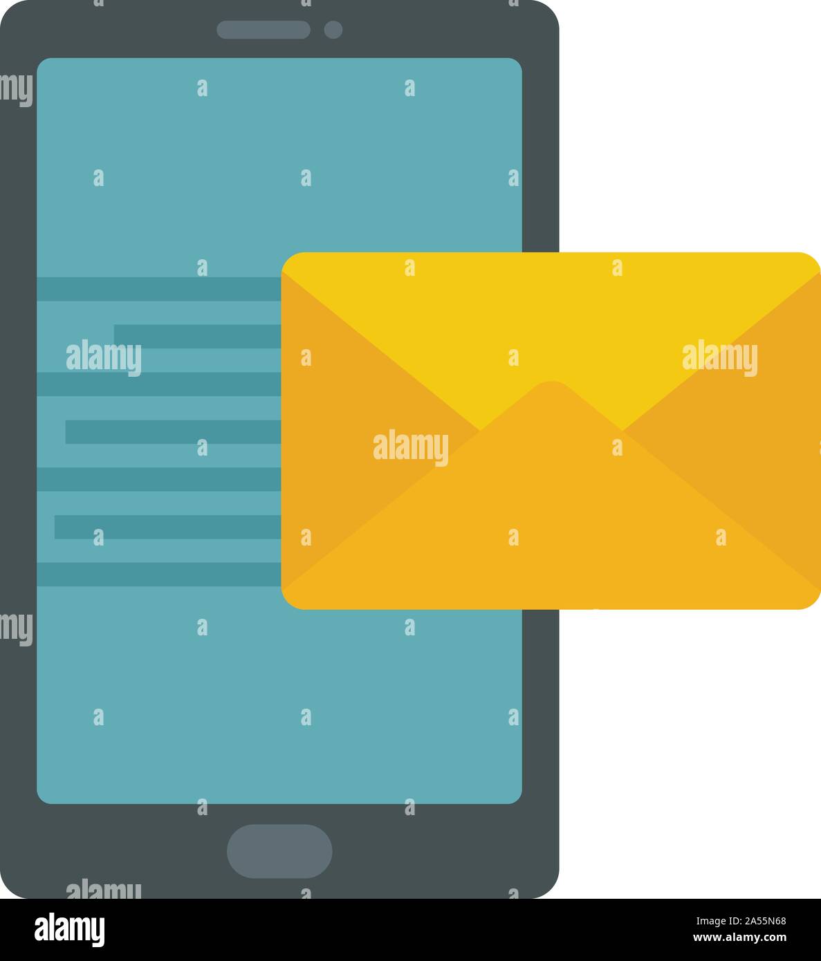 Smartphone mail inbox icon. Flat illustration of smartphone mail inbox ...