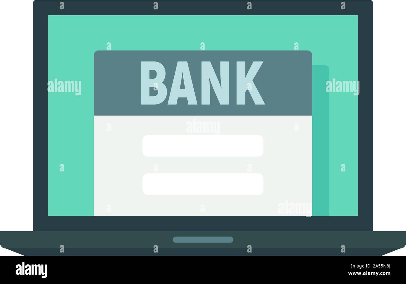 Online bank icon. Flat illustration of online bank vector icon for web ...