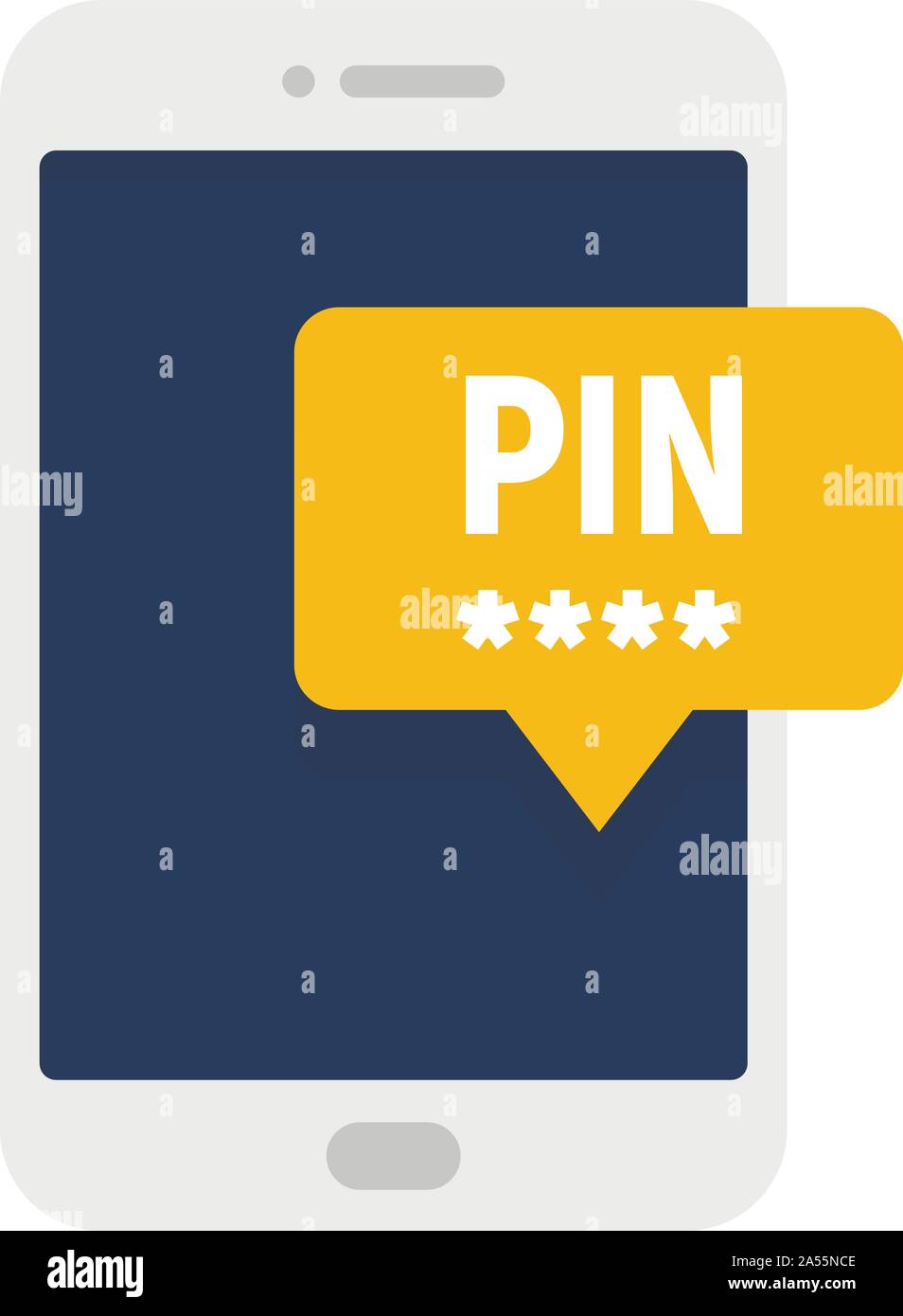 Smartphone pin code banking icon. Flat illustration of smartphone pin ...