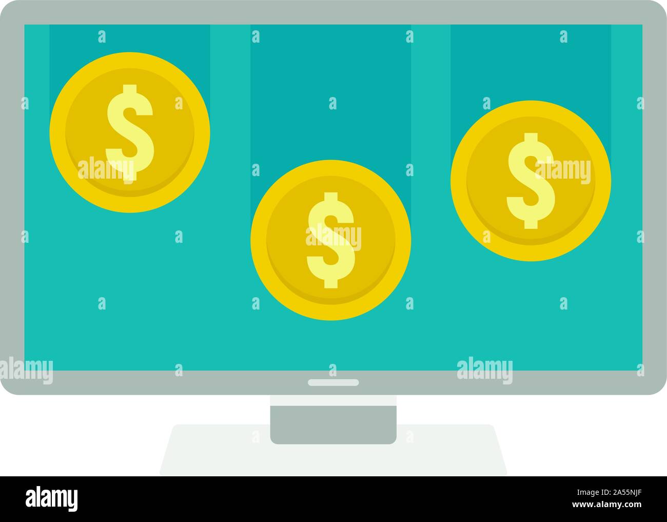 Web gold coins icon. Flat illustration of web gold coins vector icon ...