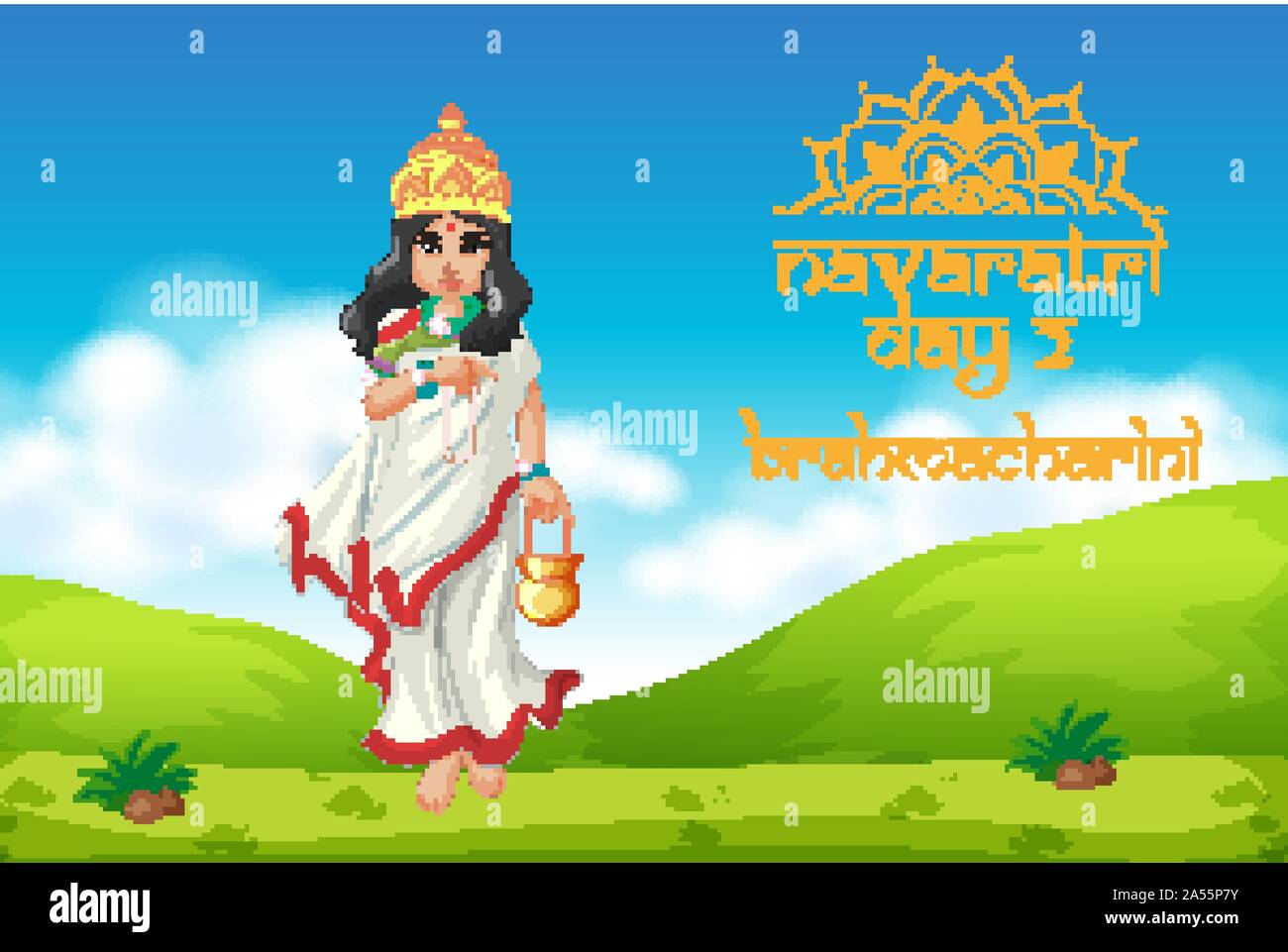Navaratri poster design with goddess illustration Stock Vector Image ...