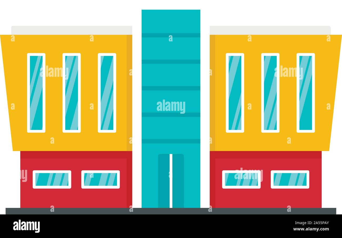 Mall building icon. Flat illustration of mall building vector icon for ...