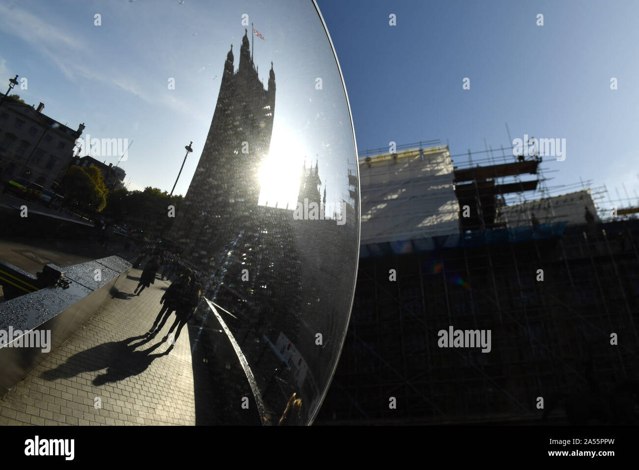 The houses of parliament in london reflected in a mirror hi-res stock ...