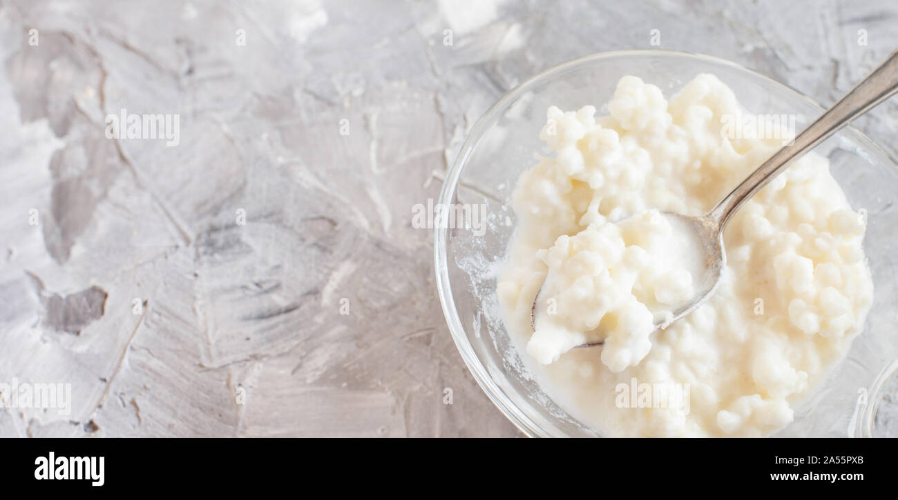 Kefir grains spoon hi-res stock photography and images - Alamy