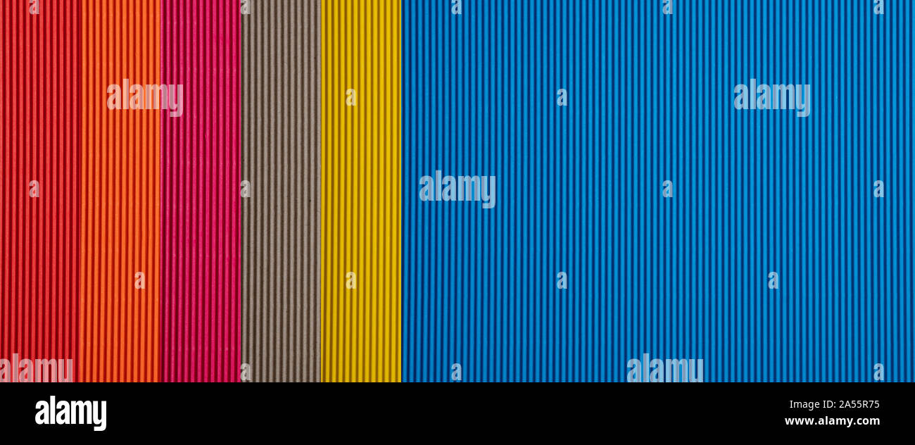Colorful corrugated cardboard papers background and texture, mockup or ...