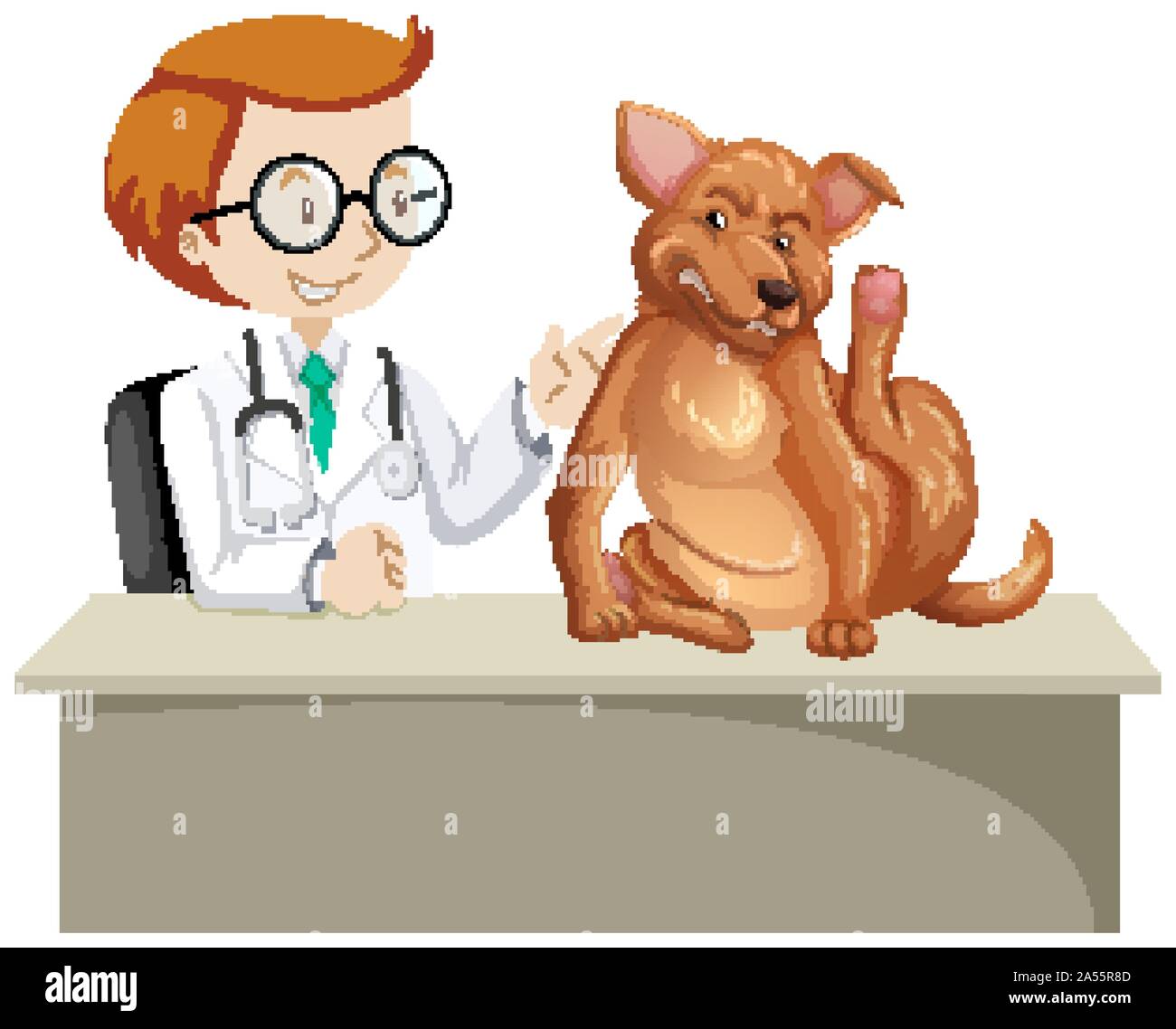 Veterinarian with sick animal illustration Stock Vector Image & Art - Alamy