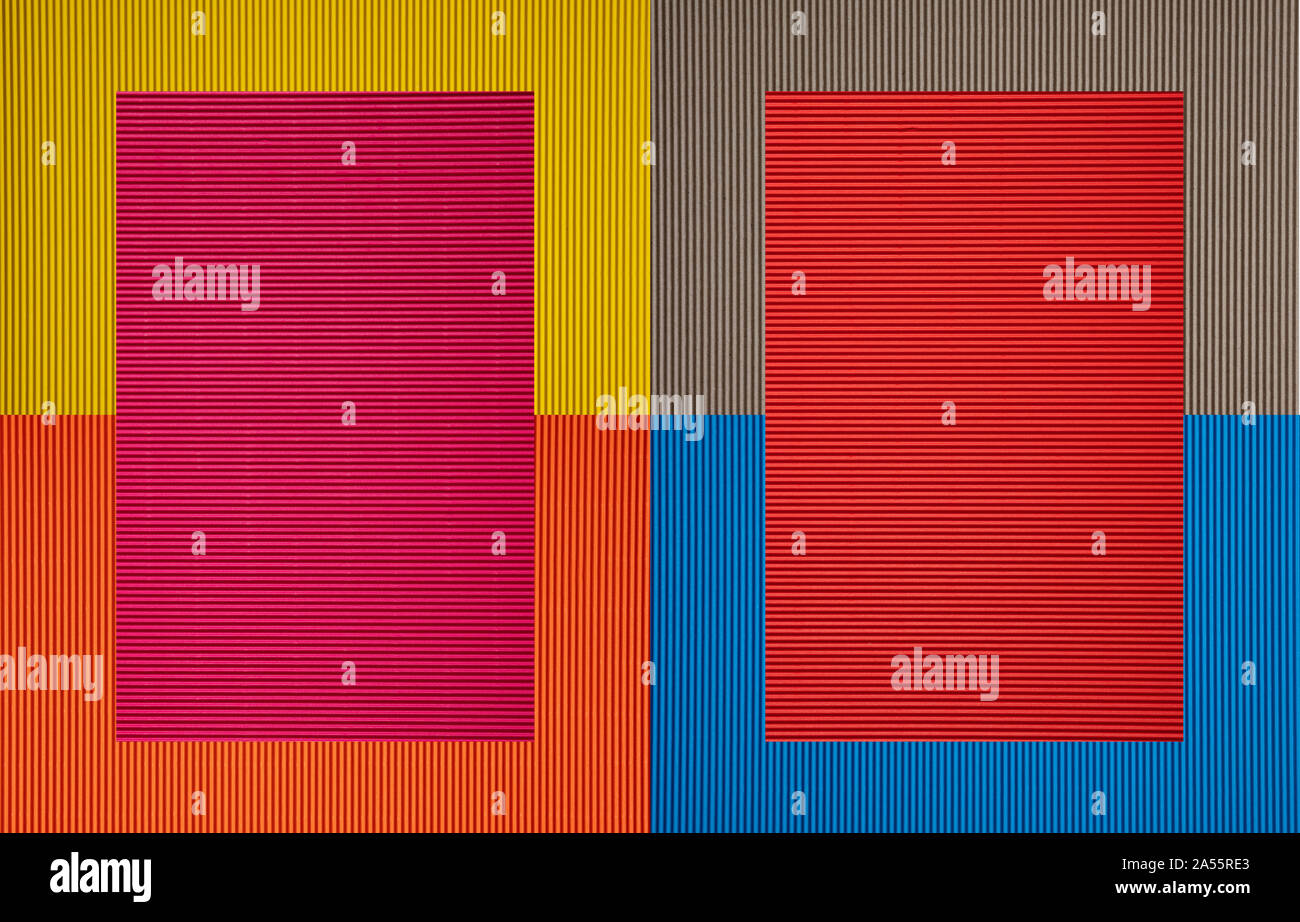 Colorful picture frames, corrugated paper cardboard, copy space ...