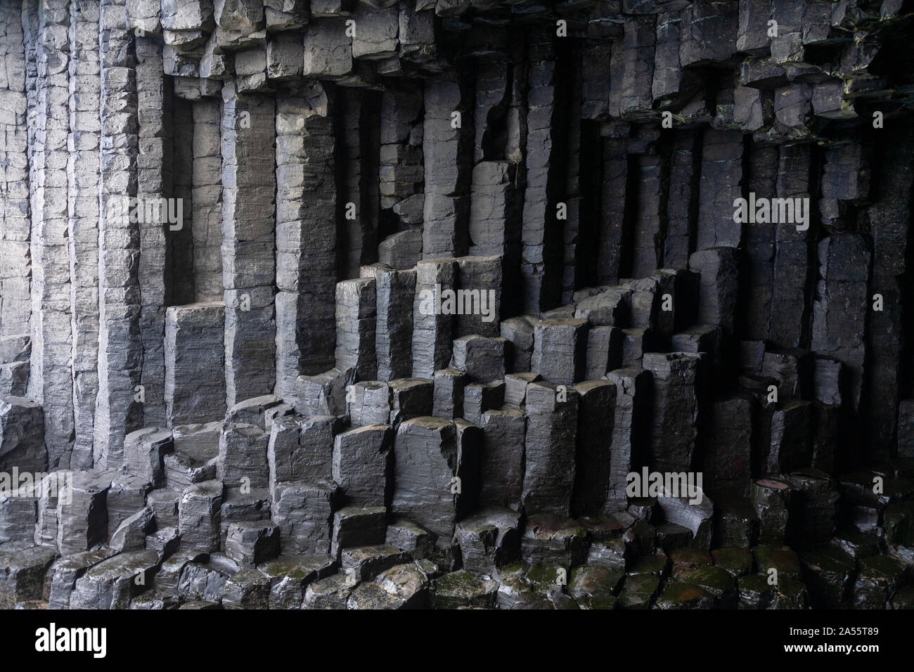 view of rock formations at staff island Stock Photo - Alamy