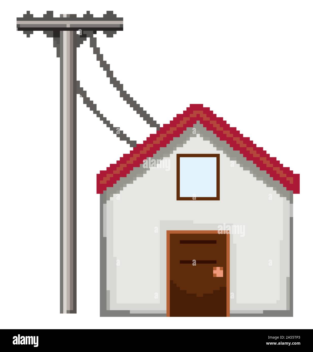House with electric pole illustration Stock Vector Image & Art - Alamy