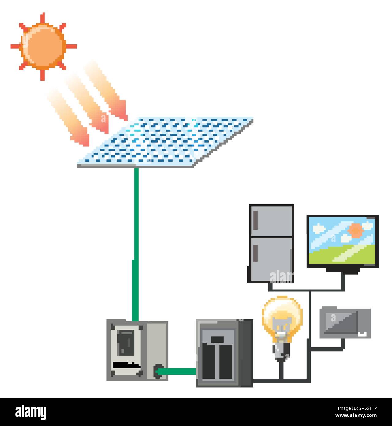 Diagram showing sunlight and solar energy illustration Stock Vector ...