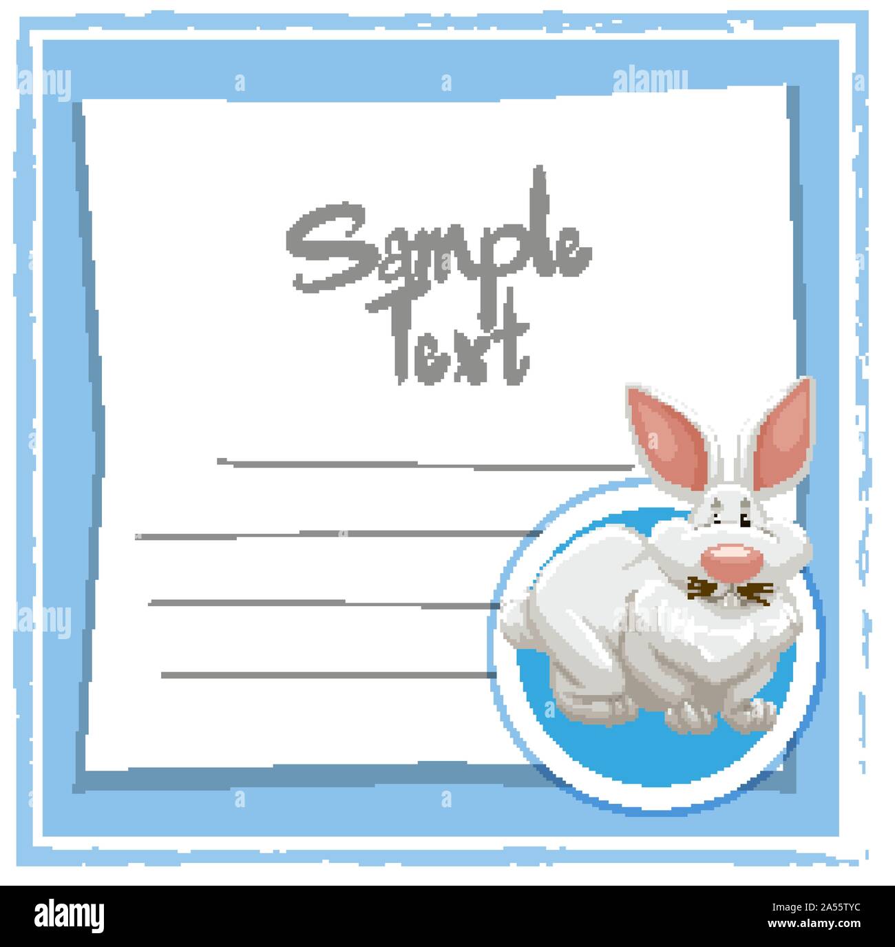 Card template with white bunny illustration Stock Vector Image & Art ...