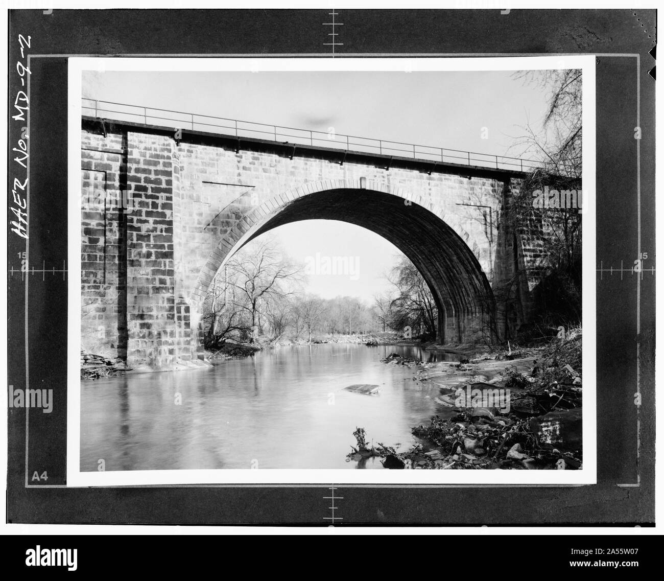 VIEW OF WEST SIDE OF VIADUCT. - Baltimore and Ohio Railroad, Carrollton ...