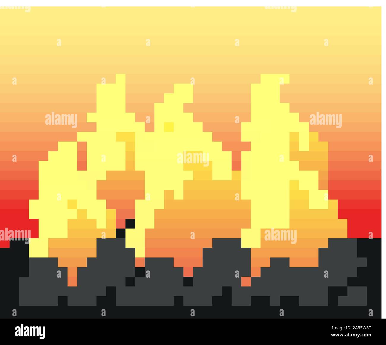 Burning fire on coal illustration Stock Vector Image & Art - Alamy
