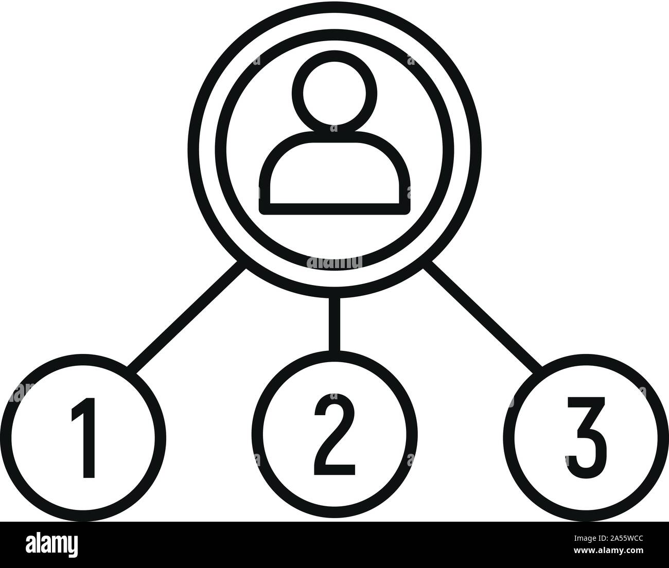 Admin work scheme icon. Outline admin work scheme vector icon for web design isolated on white ...