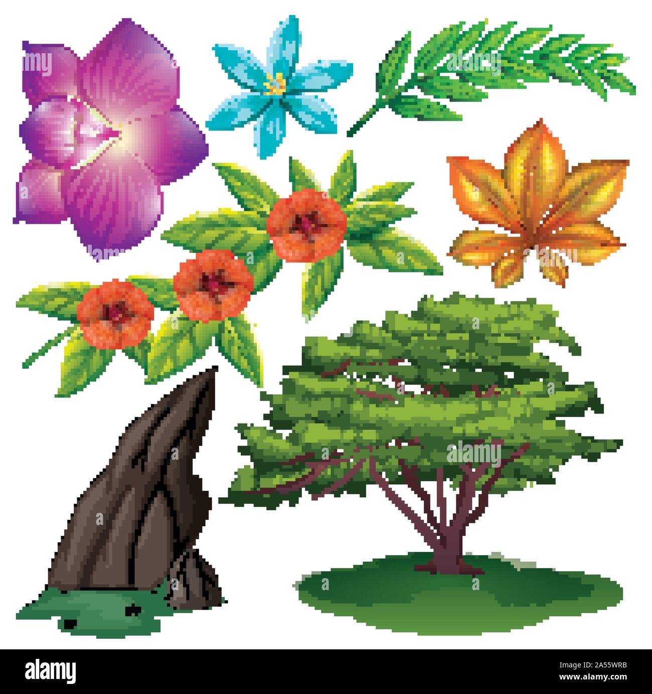 Set of isolated objects theme nature illustration Stock Vector Image ...