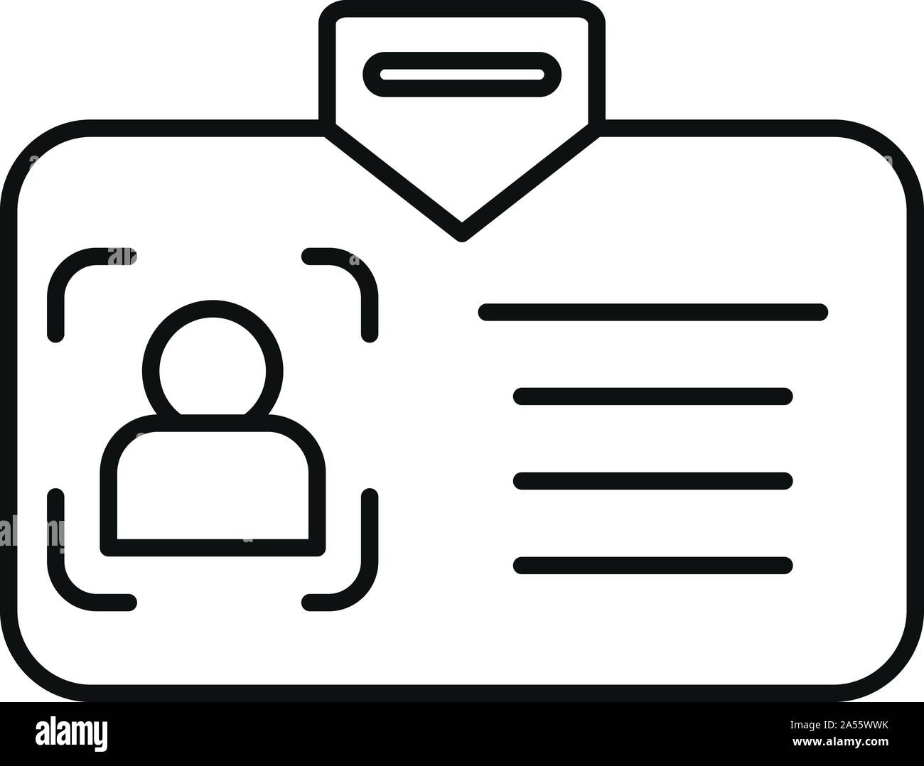 Office id card icon. Outline office id card vector icon for web design ...