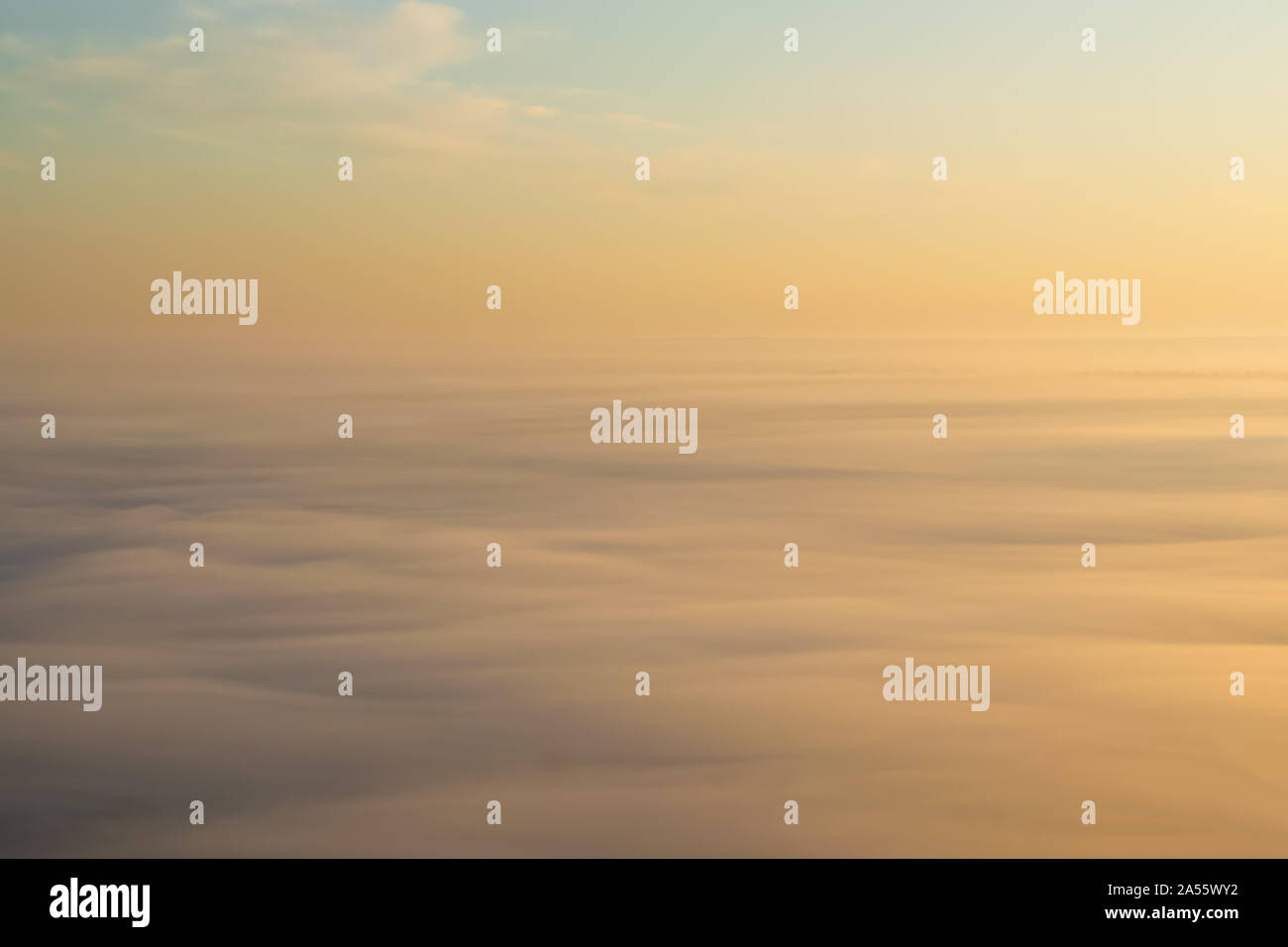 Heavy fog background on sunrise aerial view Stock Photo - Alamy