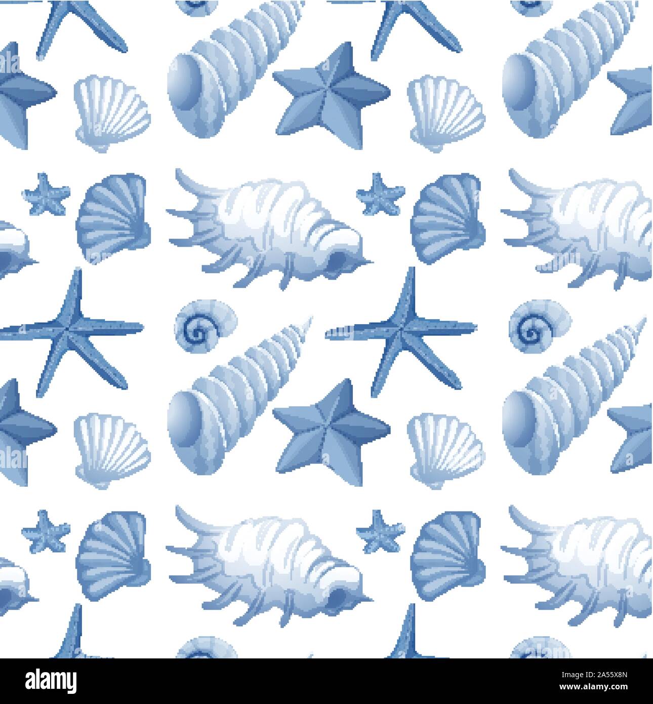 Seamless background design with seashells illustration Stock Vector ...