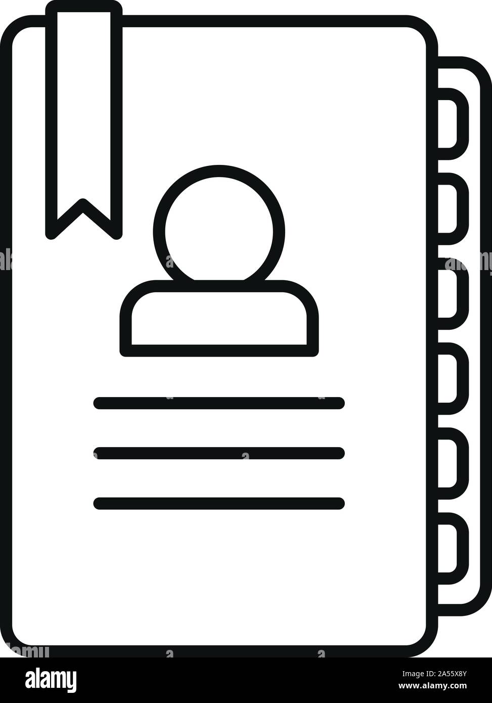 Admin notebook icon. Outline admin notebook vector icon for web design ...