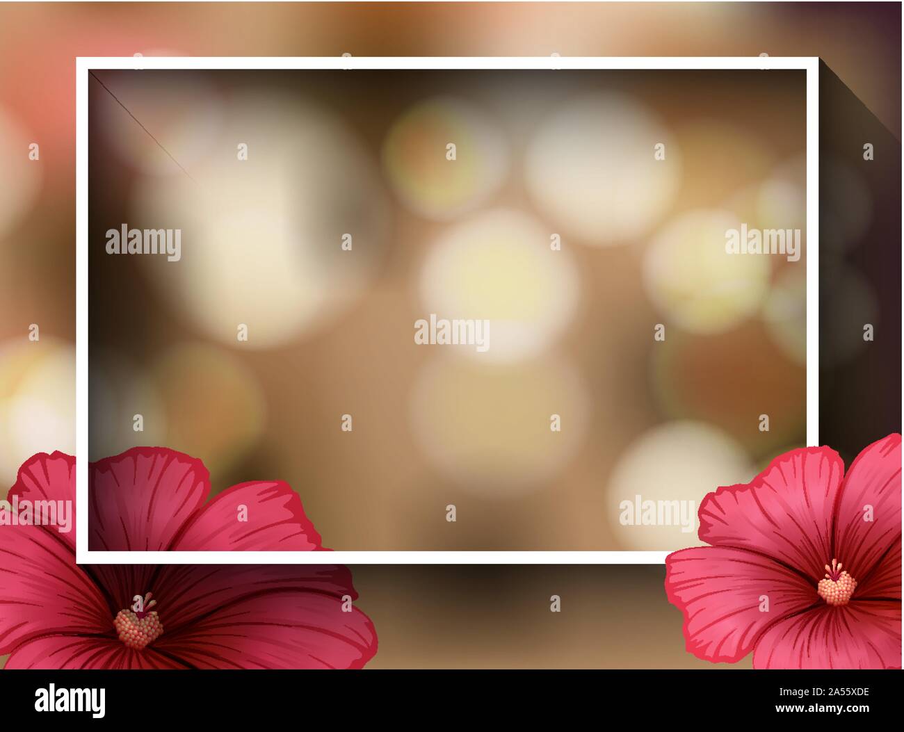 Border template with red flowers illustration Stock Vector Image & Art ...
