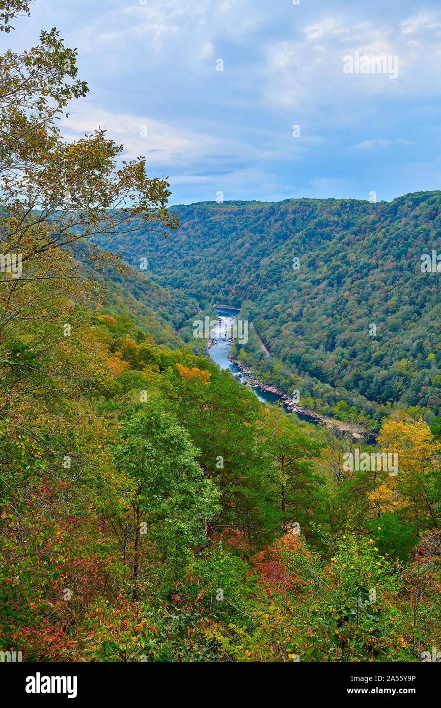 New River as veiwed from overlook at New River Gorge National Park, WV ...