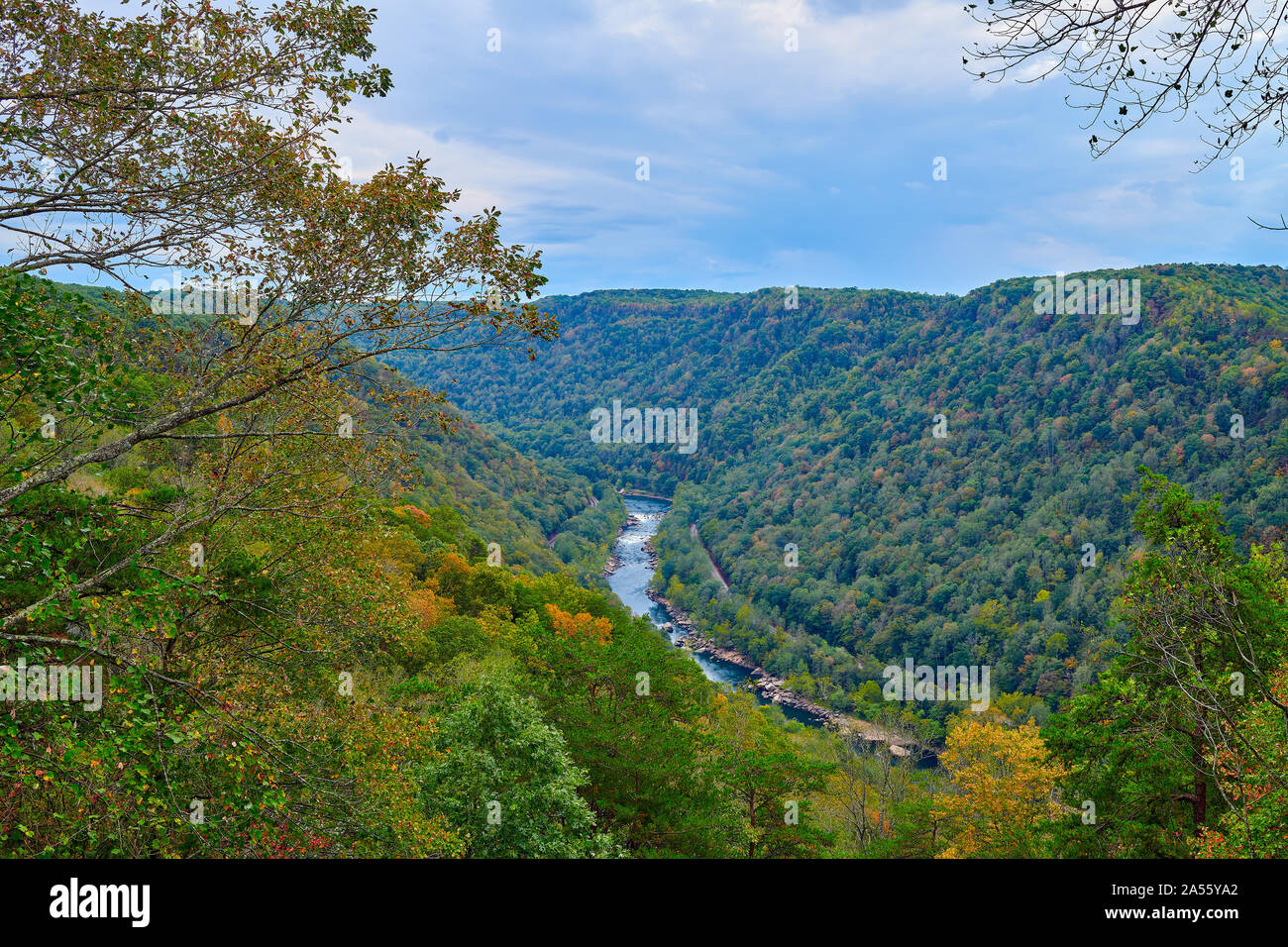 New River as veiwed from overlook at New River Gorge National Park, WV ...