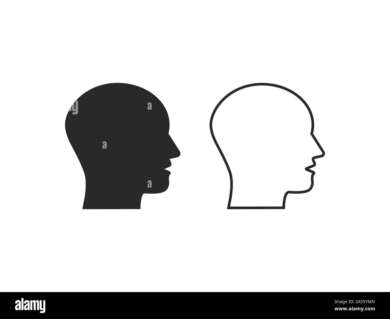 Vector illustration, flat design. Head talk speaking icon Stock Vector ...