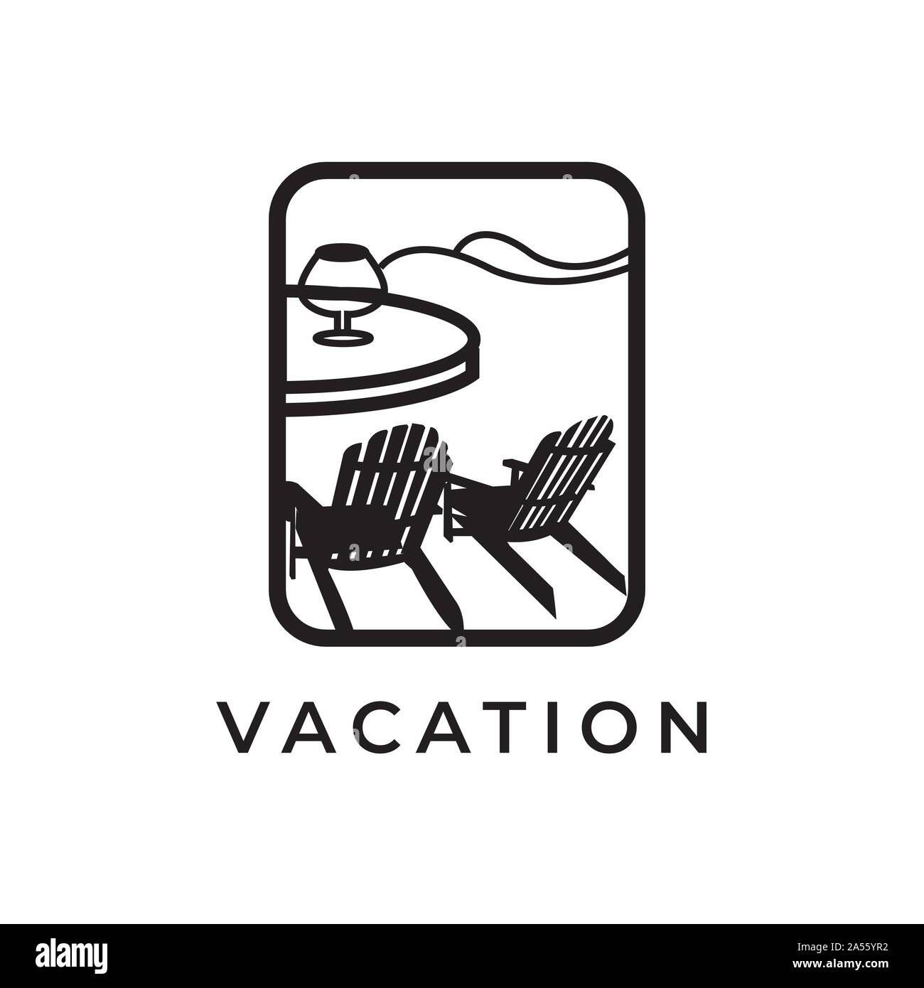 Vacation vector logo. Hollidays emblem Stock Vector Image & Art - Alamy