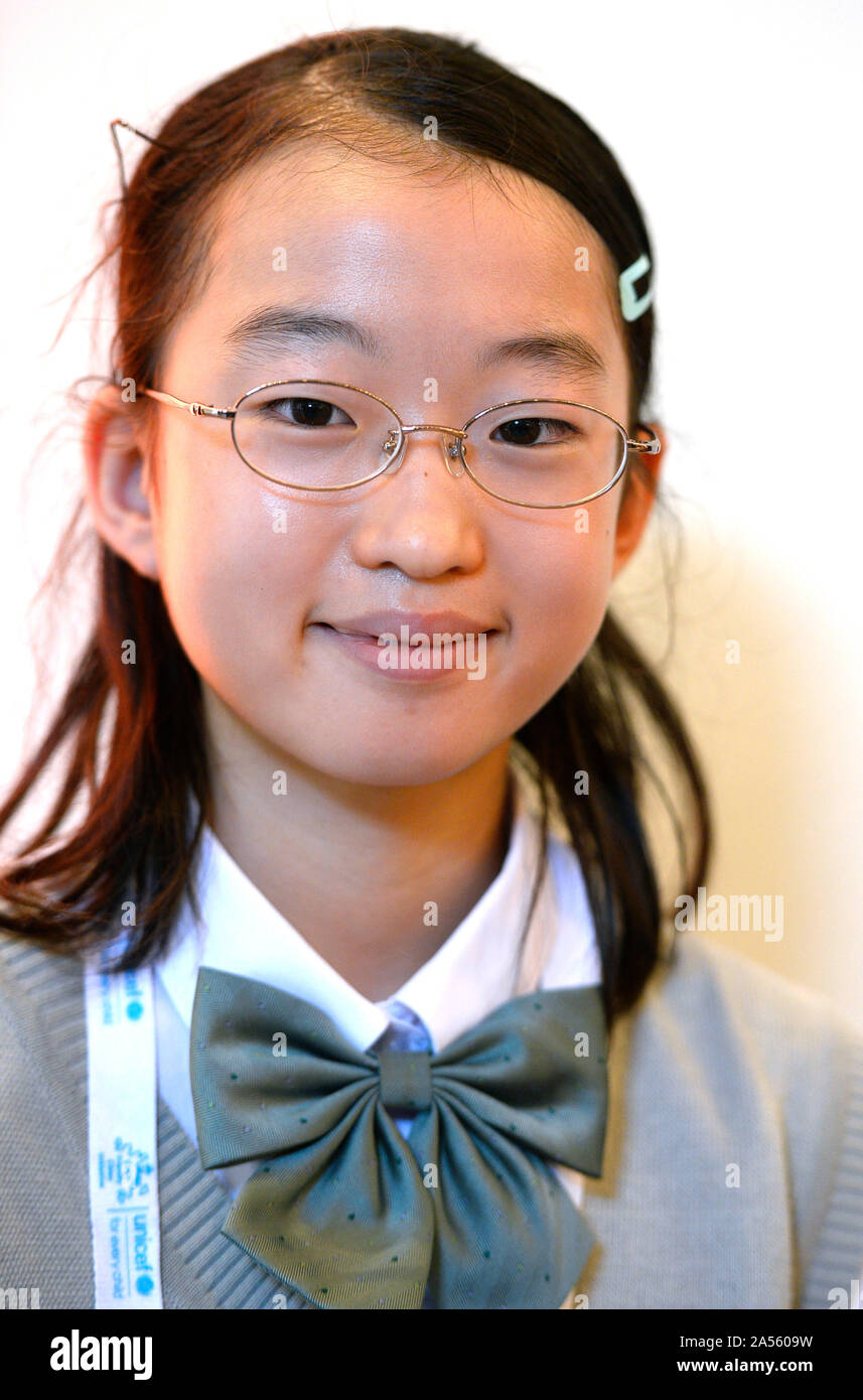 Cologne, Germany. 18th Oct, 2019. The 12-year-old Japanese Aino Umino ...