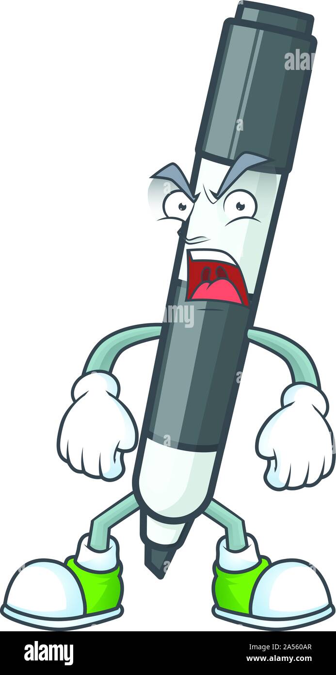 Angry black white board marker in cartoon Stock Vector Image & Art - Alamy