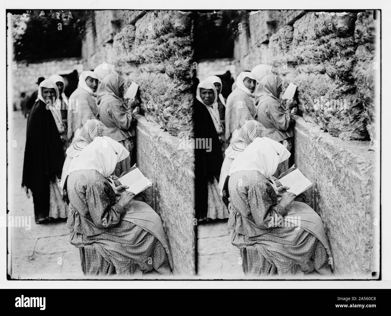 Various types, etc. Devout Jewish women at the Wailing Wall Stock Photo ...