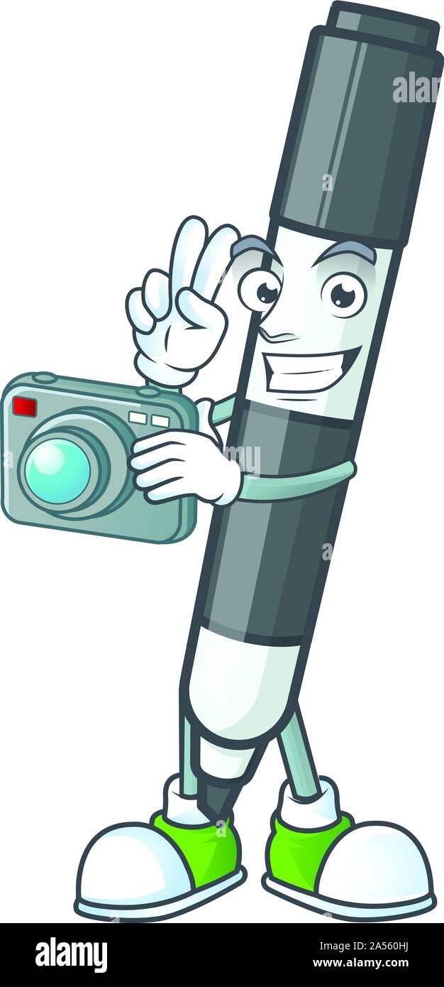 Photographer black white board marker in cartoon Stock Vector Image ...