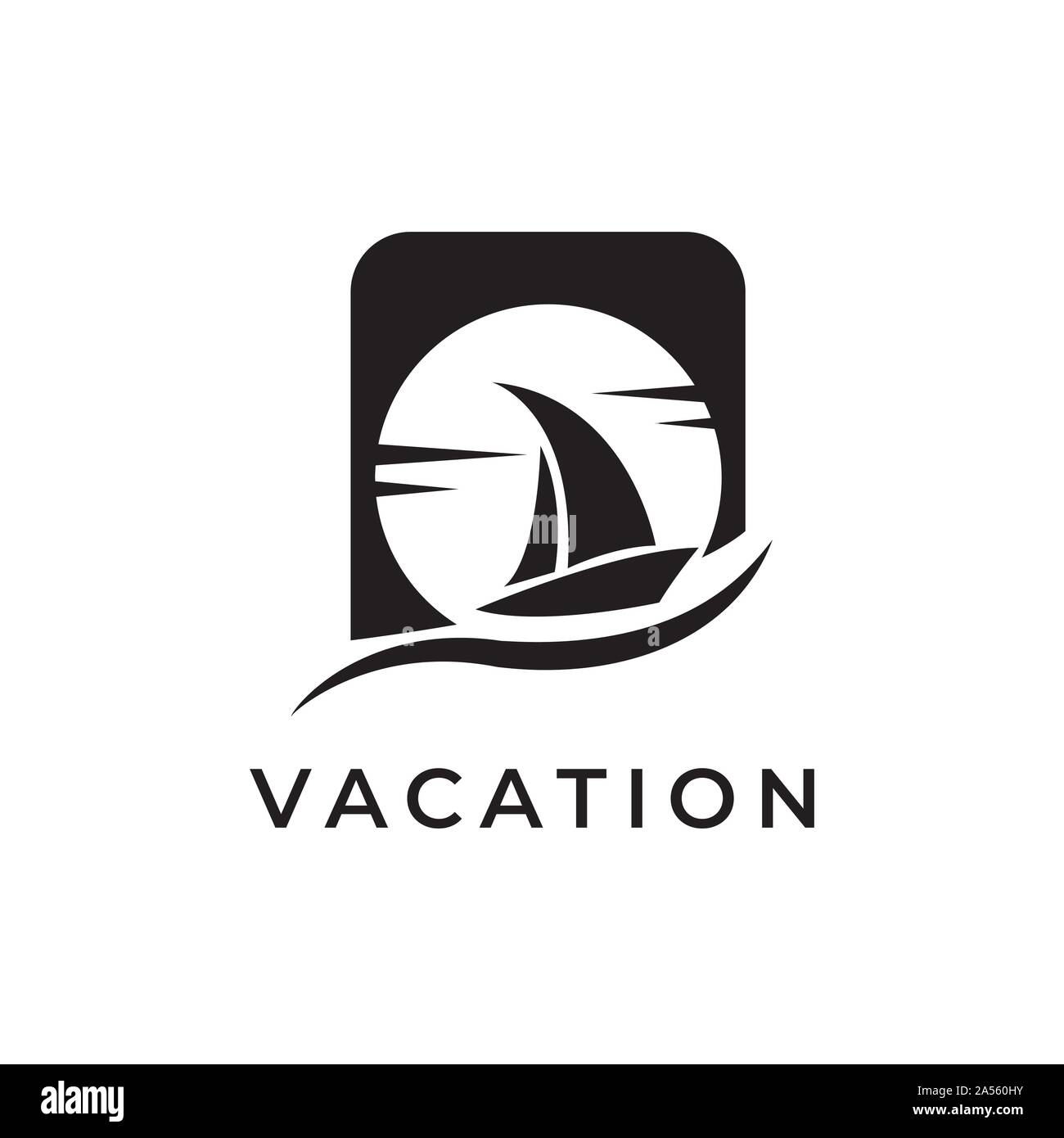 Vacation vector logo. Hollidays emblem Stock Vector Image & Art - Alamy